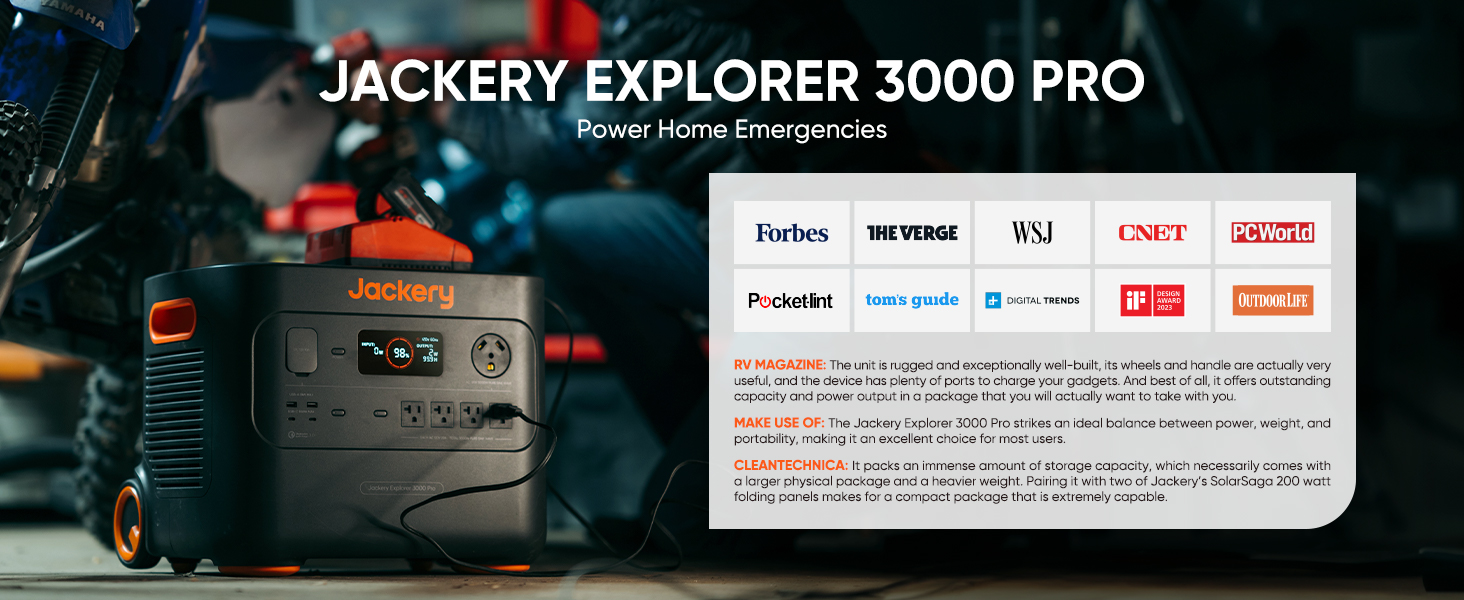 Jackery 3000PRO Power Station 3024Wh/840000mAh/3000W Solar Generator 2 ...