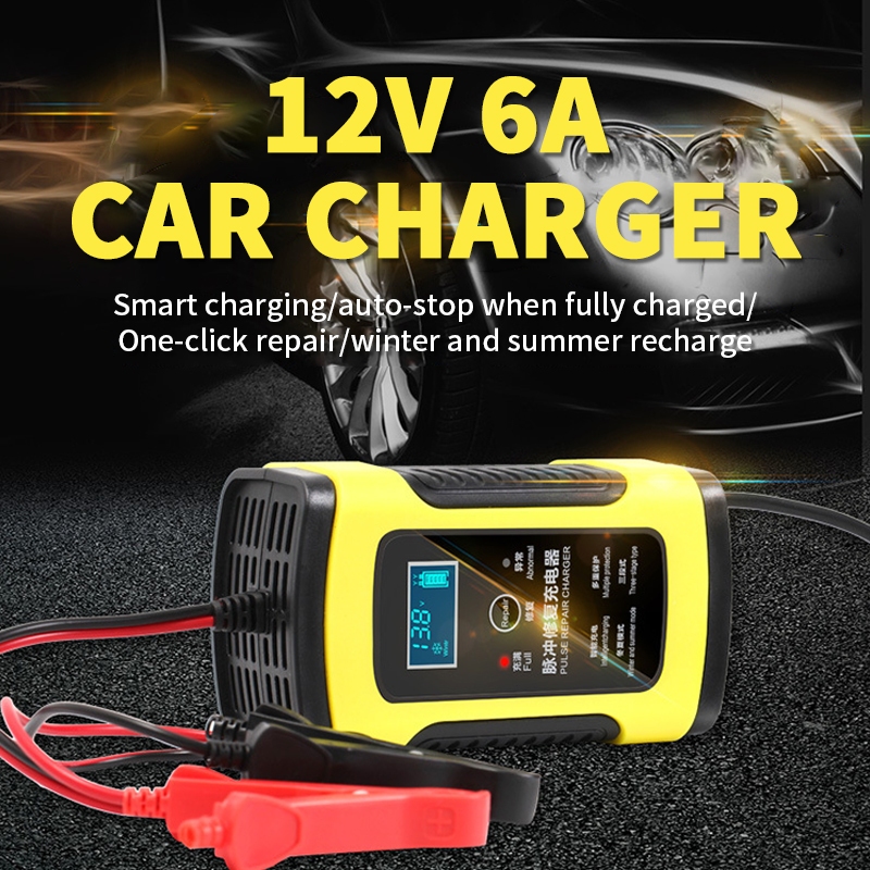 Full Automatic Car Battery Fast Power Charger 220V To 12V 6A Digital ...