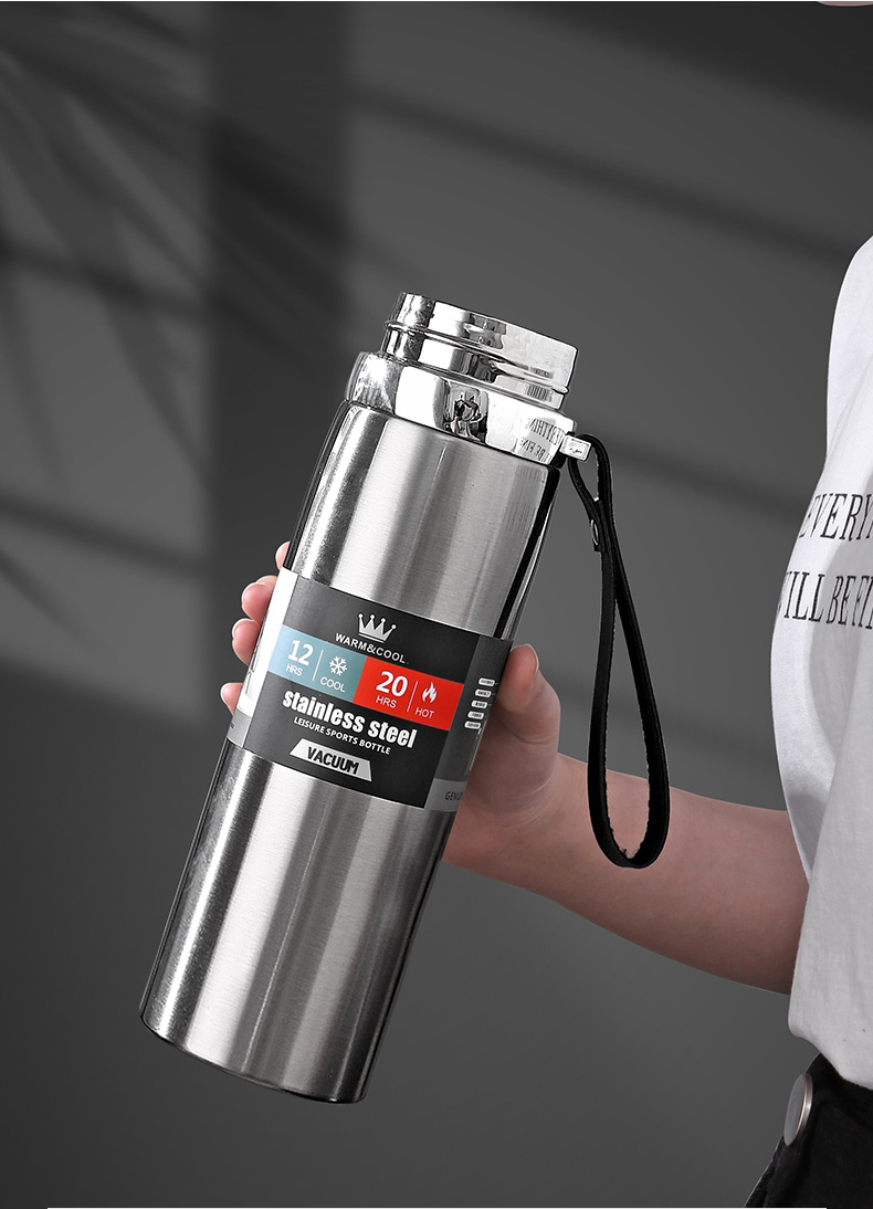 Flask 500/1000ml Tumbler Thermos Stainless steel water bottle outdoor ...