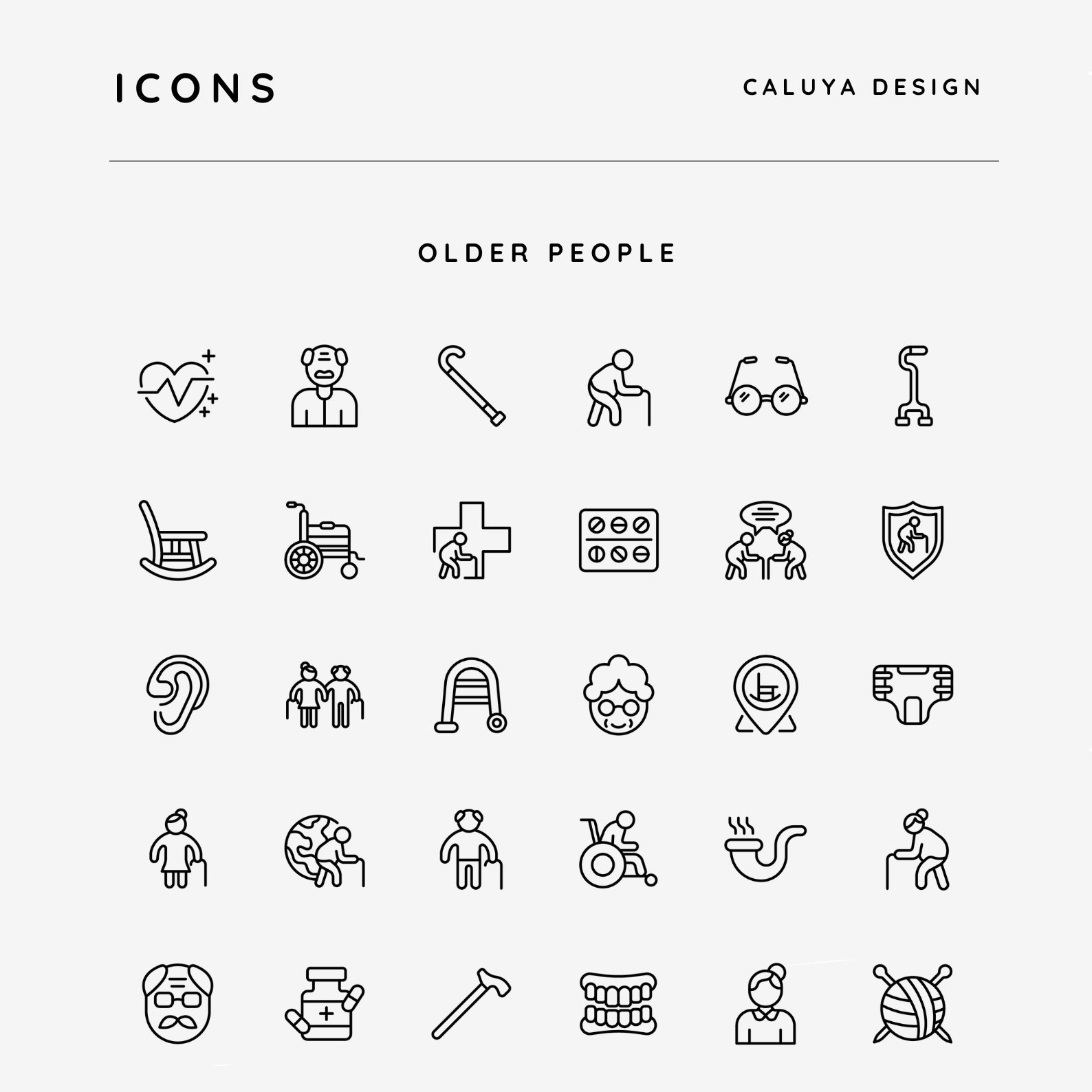 Older People Icon Sticker Sheet | Mini Icons Sticker for Journal ...