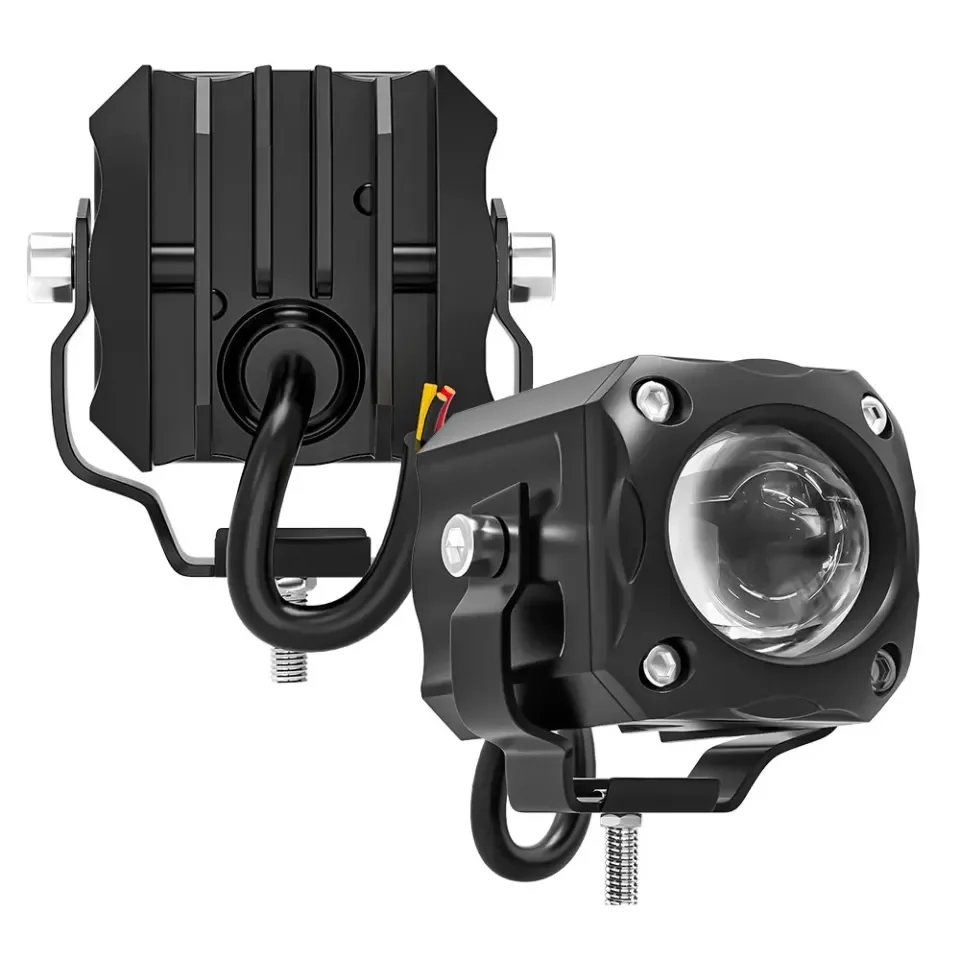 MOFOX TR1 Laser Gun Motorcycle Mini Driving Light Dual Color High/Low ...