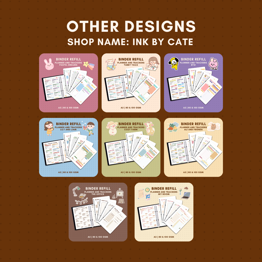 Binder Refill My Room | A5 Binder Loose Leaf Paper Refill | Ink by Cate ...