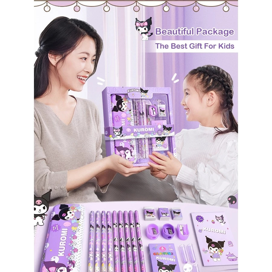 12pcs Sanrio Stationery Set Kuromi Melody Pencil Pencil Case Ruler ...
