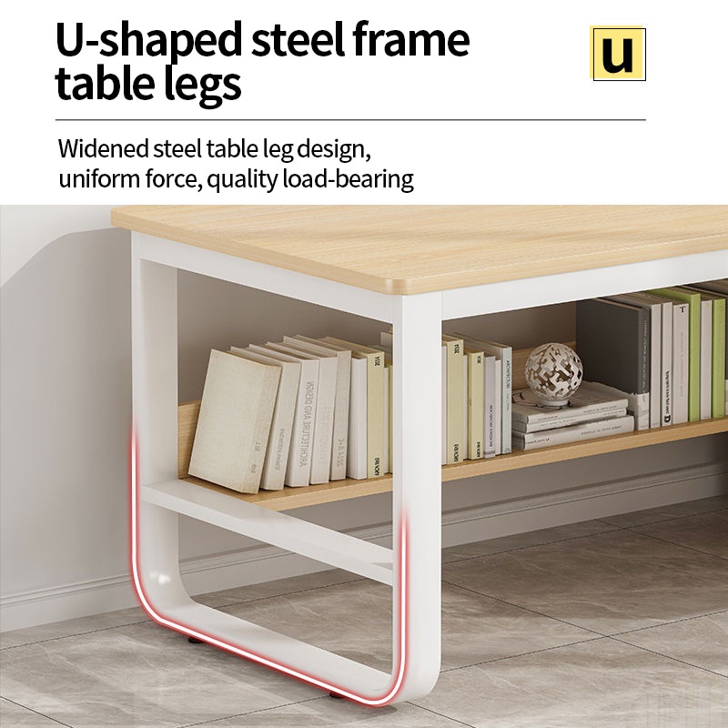 Computer Table With Drawer Study Table With Shelf U-shaped Legs For ...