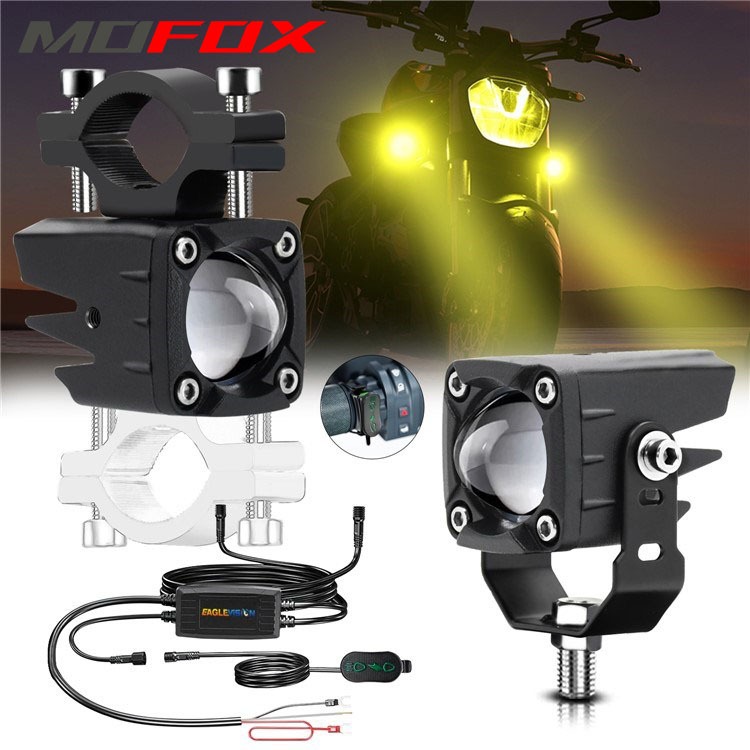 MOFOX 2Pcs M1 Laser Gun MDL Mini Driving Light Full Set 80W Hi/Lo Beam ...
