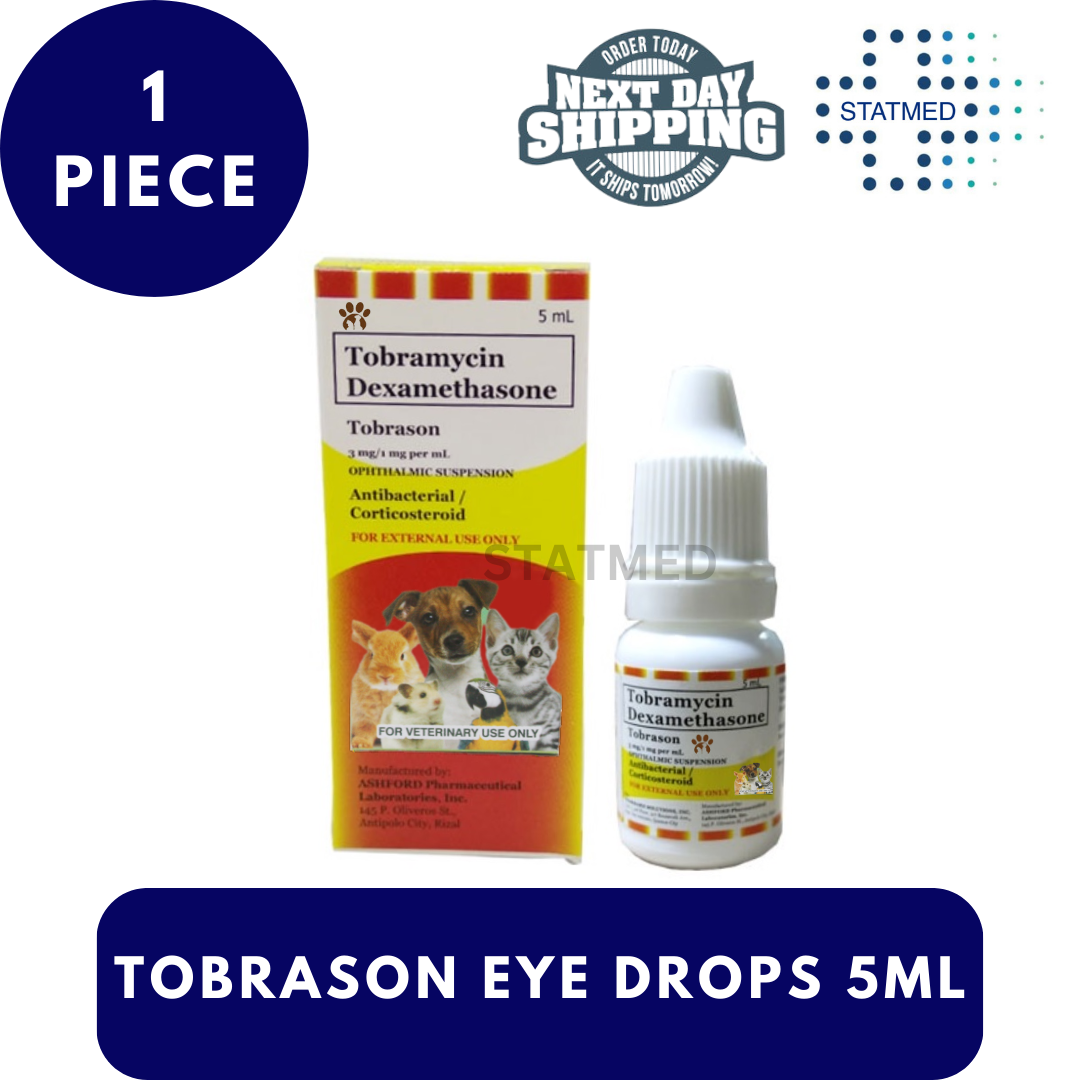 Tobrason Ophthalmic Solution Eye Drops 5mL Tobra + Dexa For Pets ...