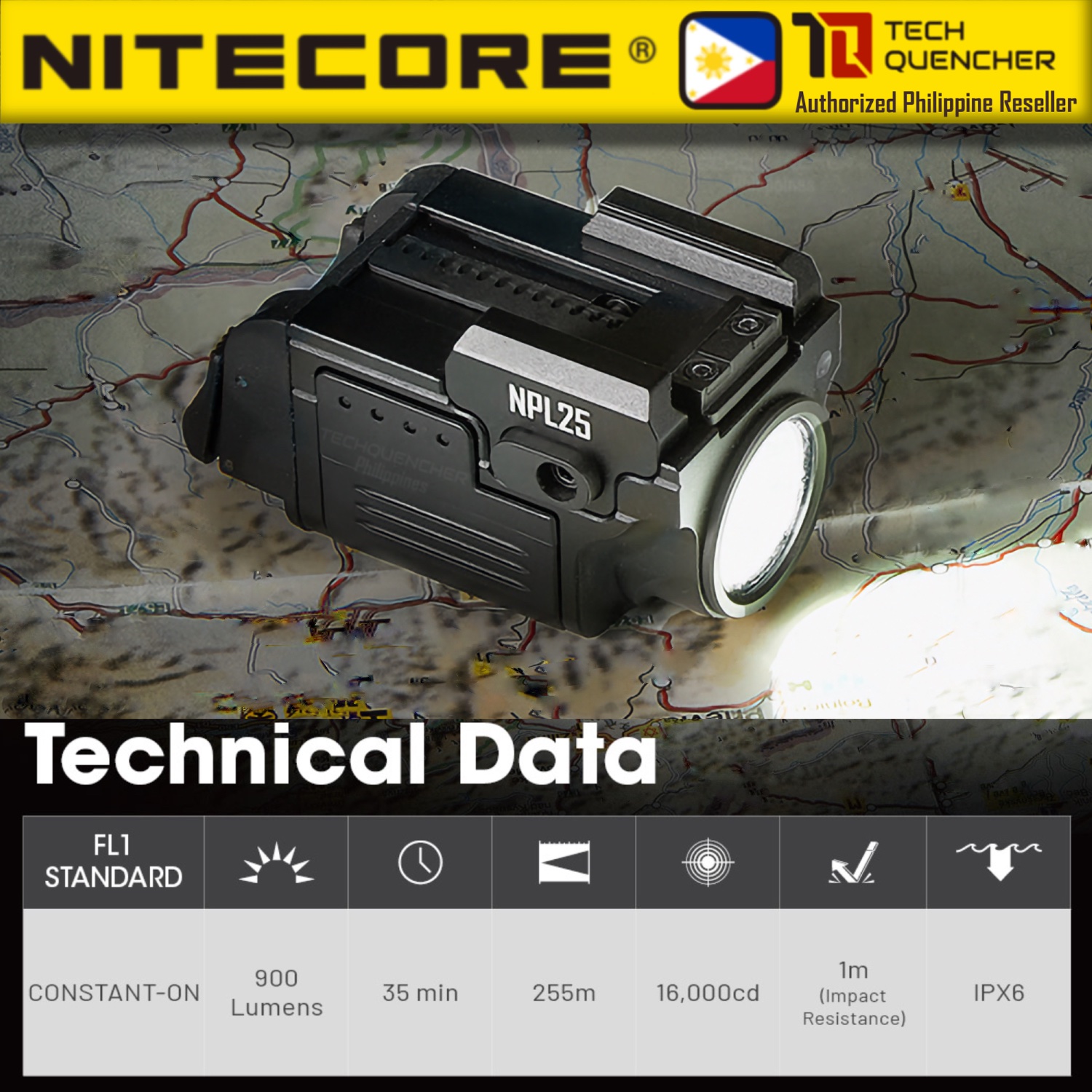 Nitecore NPL25 Flashlight 900 Lumens 500mAh Magnetic Charging Removable ...