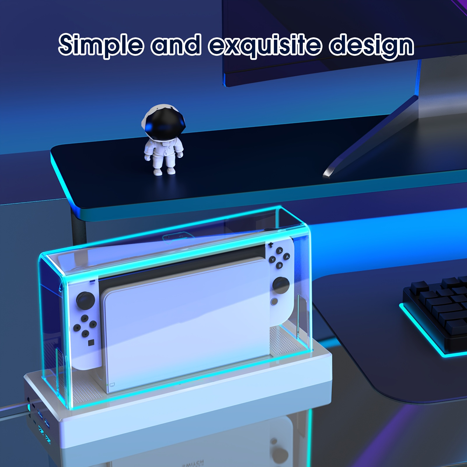 20 Colors LED Light Transparent Acrylic Case Nintendo Switch OLED Anti ...