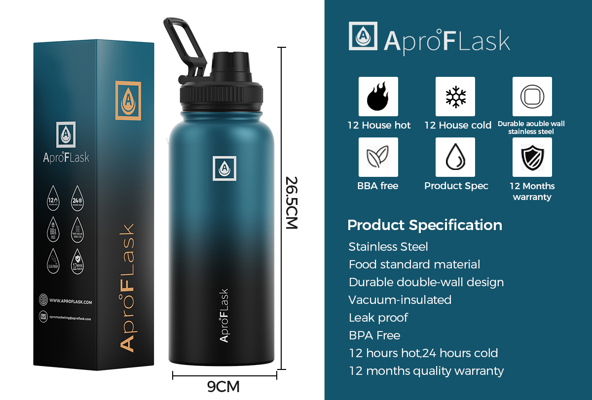 Apro°Flask 22/32oz Wide Mouth Vacuum Insulated Tumbler Hot and Cold ...