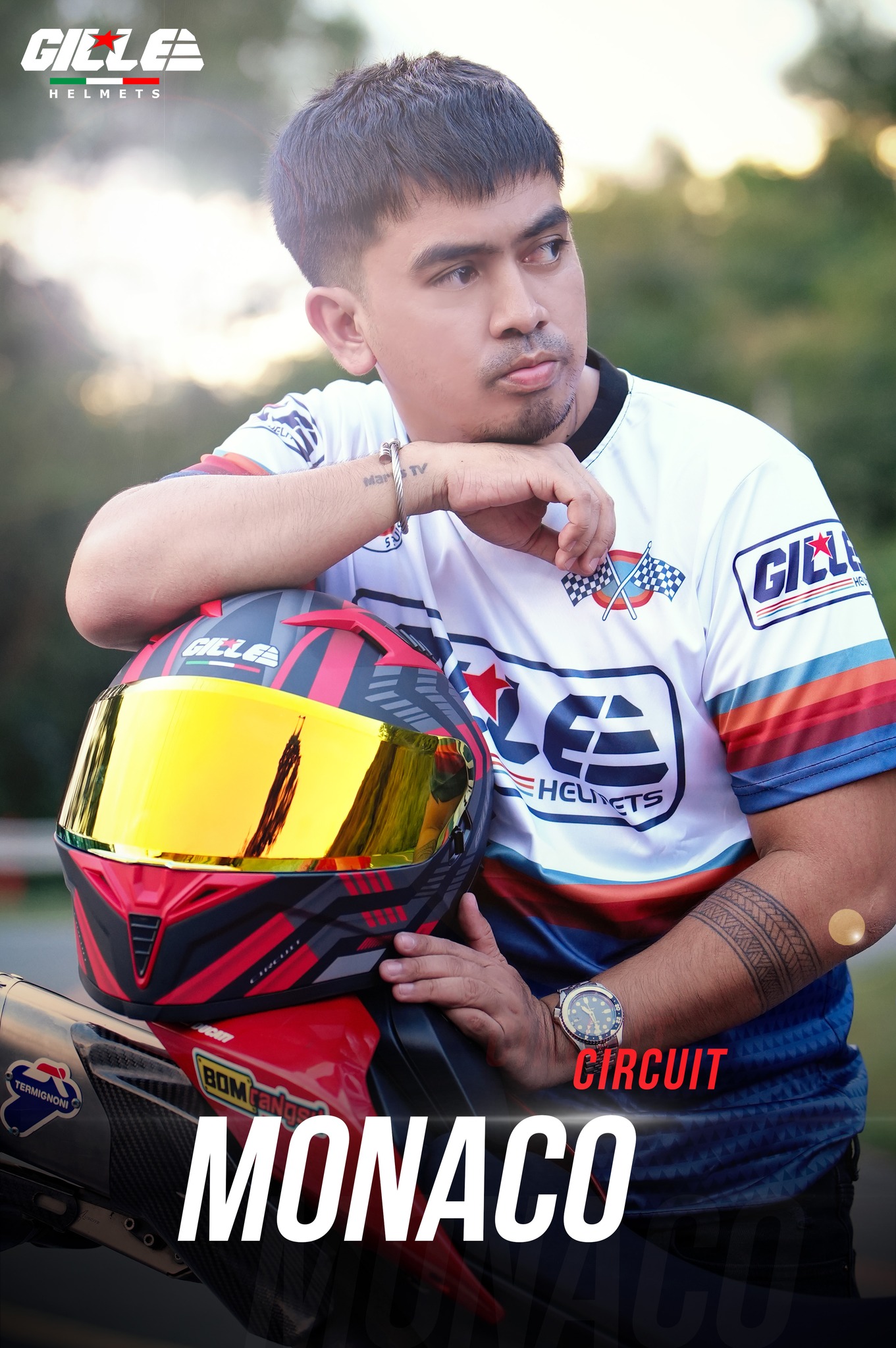 𝟭𝟬𝟬%𝗢𝗥𝗜 GILLE CIRCUIT GTS V1 Helmet Full Face Dual Visor Helmet For Men ...