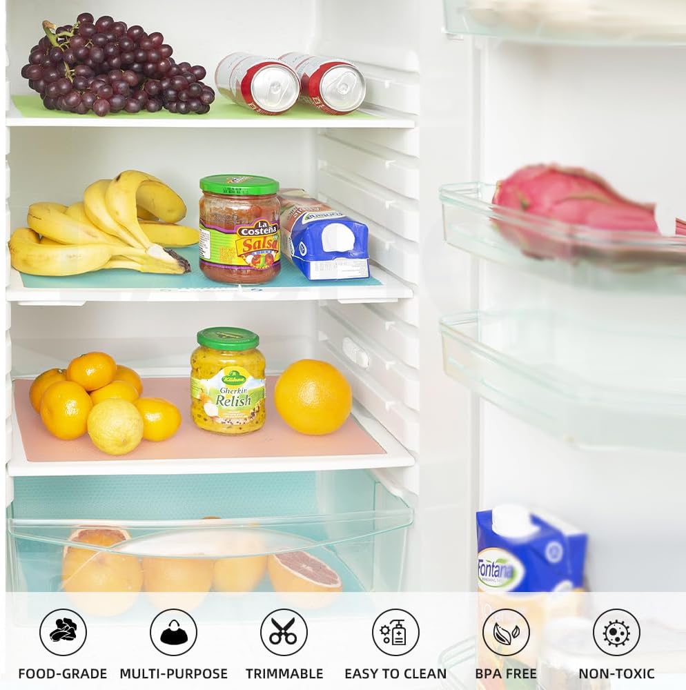 4PCS Multifunction Refrigerator Mat Fridge Anti-fouling Anti Frost ...