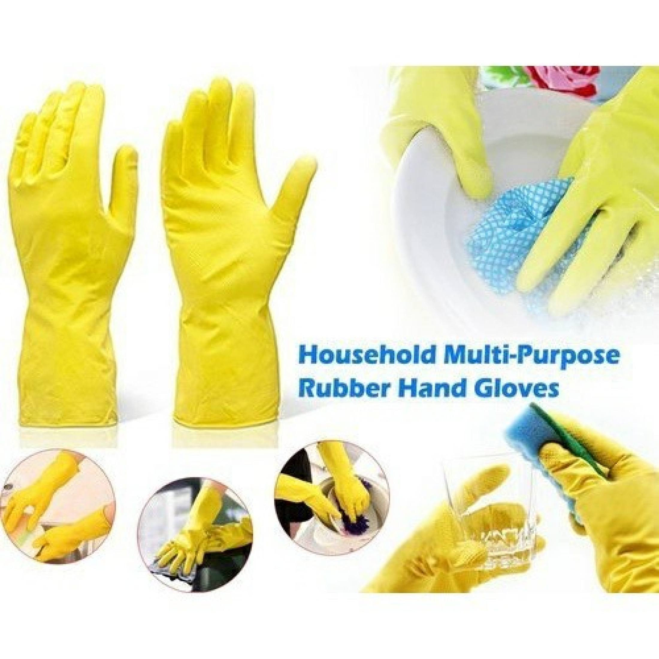 Multipurpose Heavy Duty Yellow rubber latex reusable dishwashing ...