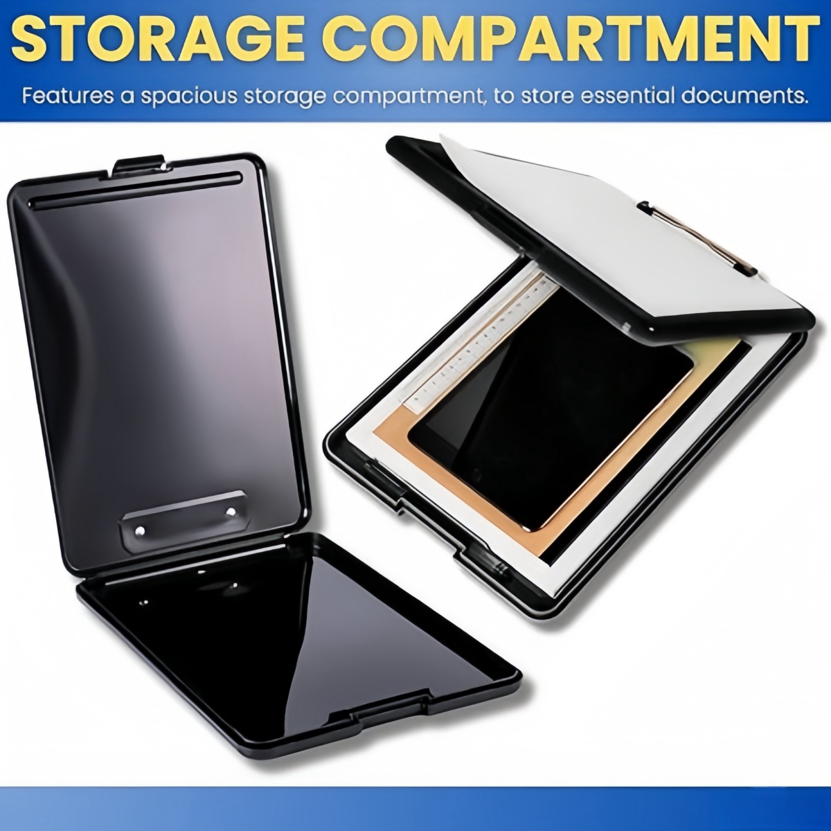2Pcs Long Folder Clipboard with Storage Box Waterproof File Document ...