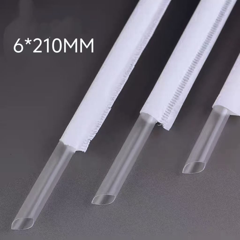 [100Pcs]BOBA straw Milk tea(21/23cm) Individually Wrapped drinking ...
