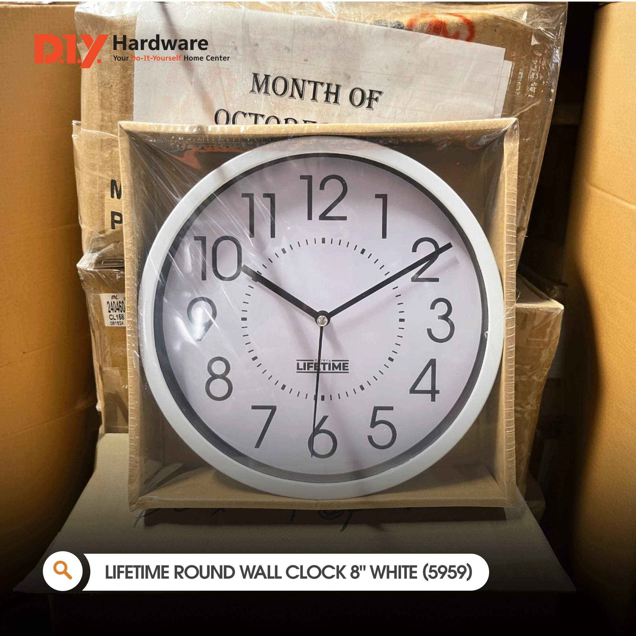 LIFETIME by DIY Hardware Round Wall Clock 8" - 5959 (White) | Shopee ...