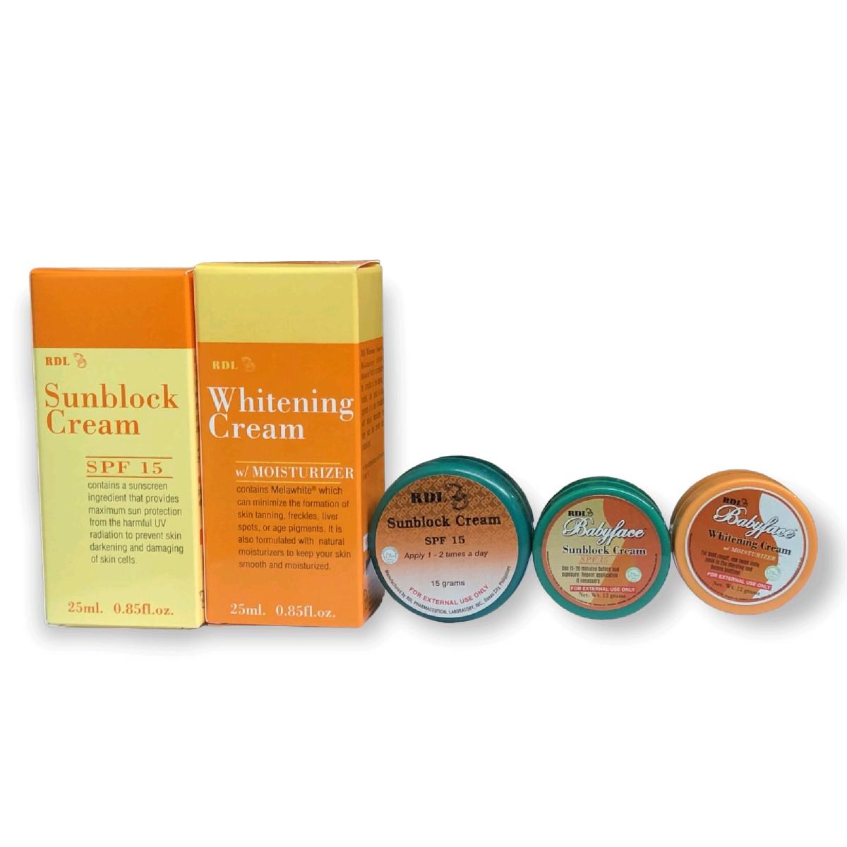 RDL Creams Sunblock and Whitening with Sunscreen and Facial Moisturizer ...