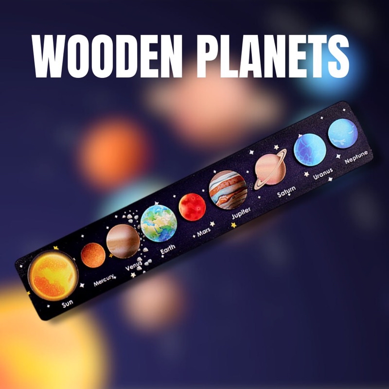 Wooden Planets Educational Toys For Children Solar System Science ...