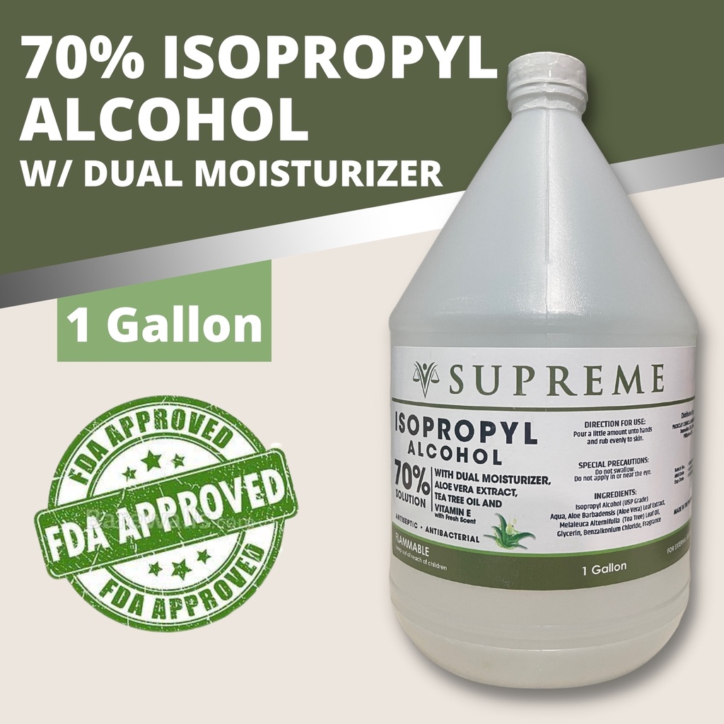 SUPREME ALCOHOL SUPREME Alcohol 1 Gallon 3.2 Liter ETHYL AND ISOPROPYL ...