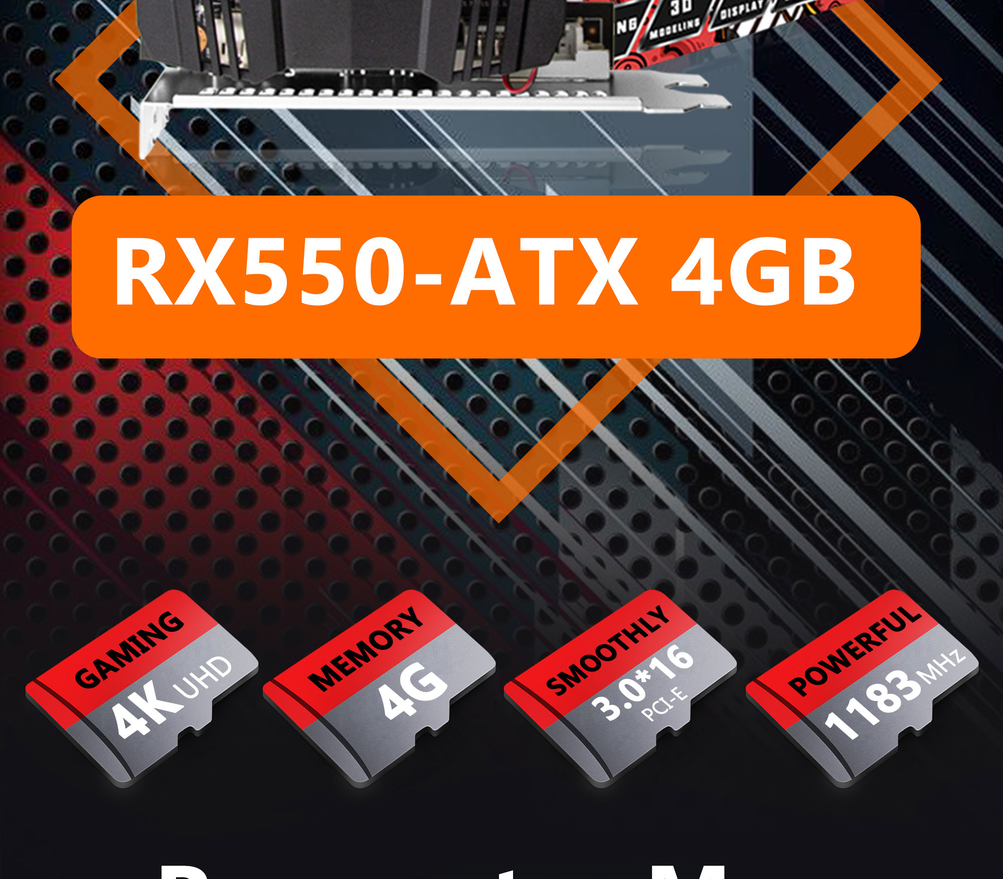 Aisurix AMD RX550 4G GDDR5 Graphics Card Radeon Chill 4GB Memory Video ...