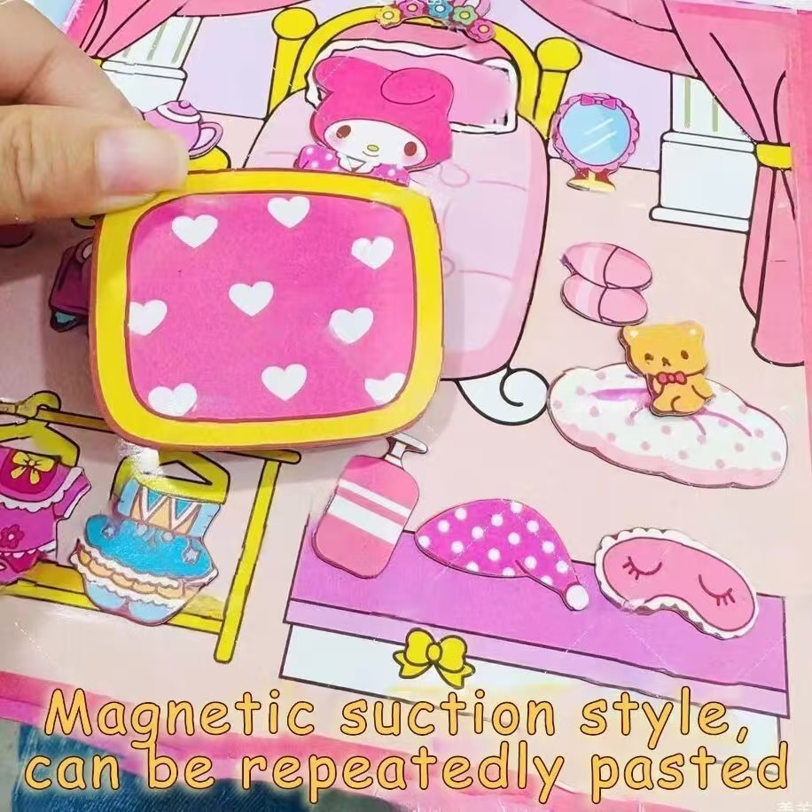 Wholesale price Cartoon Magnetic Kuromi Paper Doll Set Sanrio Quiet ...