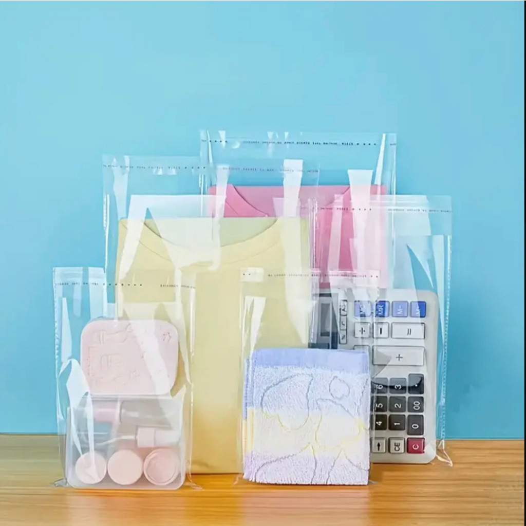 【100 Pcs】OPP Plastic Bag with Adhesive Clear Transparent Durable Self ...
