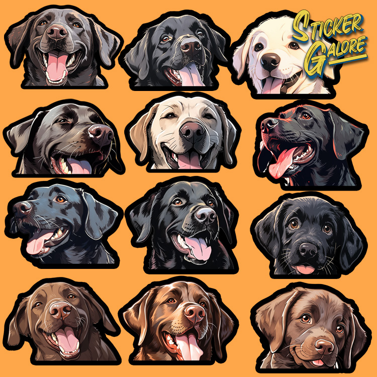 LABRADOR RETRIEVER DOG STICKERS (WATEPROOF AND SCRATCH PROOF) | Shopee ...