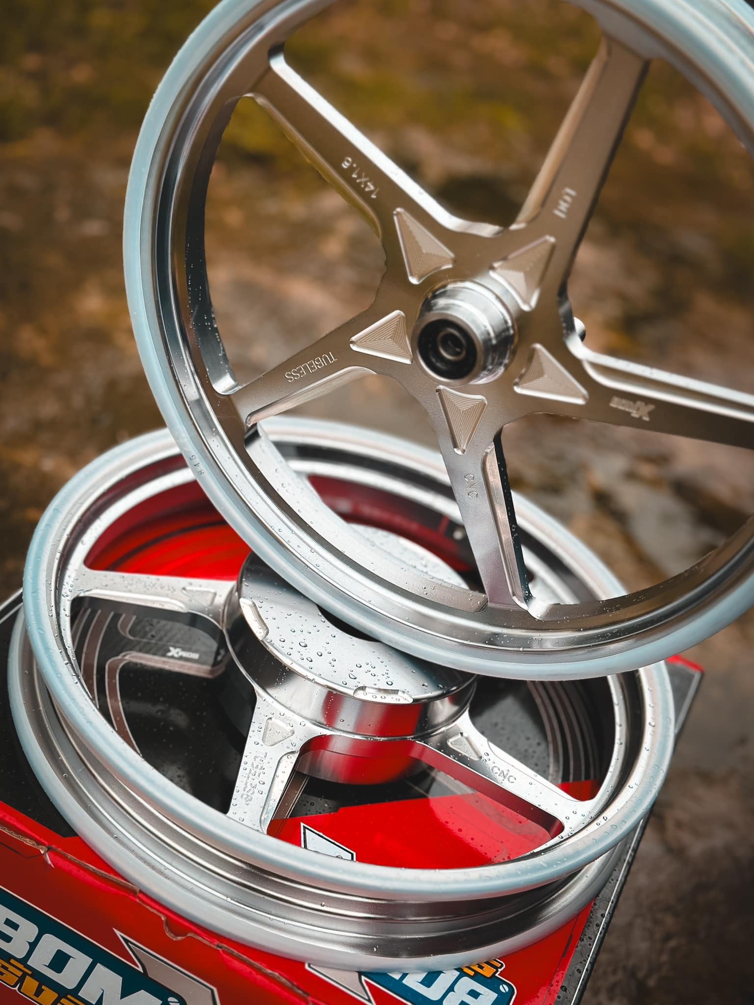 Bom Rangsit Mags CNC(Vela) For Click 125/Mio Sporty/M3/150/Beat Fi x14-5 Spokes Motorcycle Parts ...