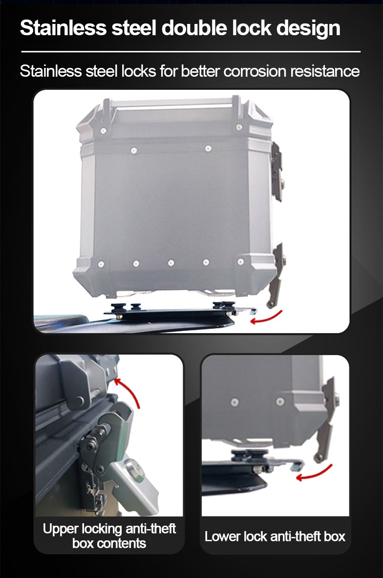 Motorcycle Compartment 55/45/40/ 35/5L Motorcycle Alloy Top Box With ...
