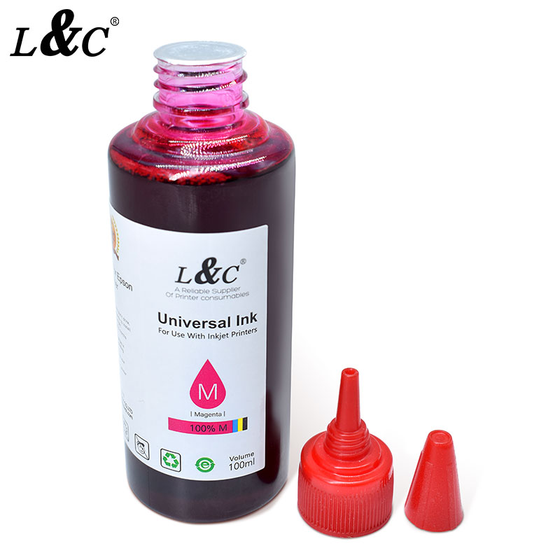L&C Dye Ink UV Ink 100ml 4 Colors Universal Dye Ink for Inkjet Printers ...