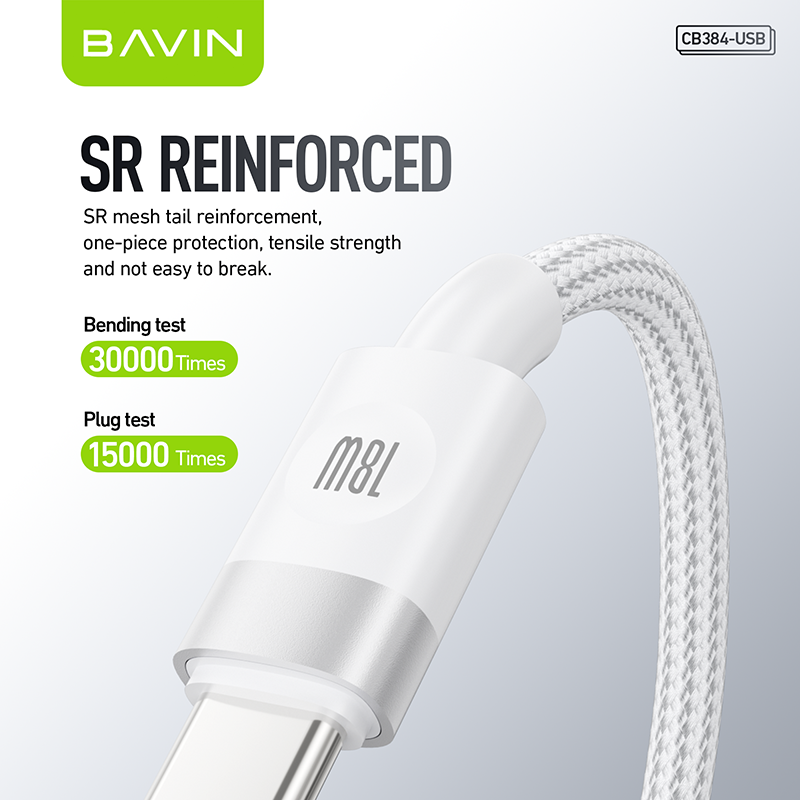 BAVIN CB384 60W Type-C Fast Charging Data Cable 1m NylonBraided High ...