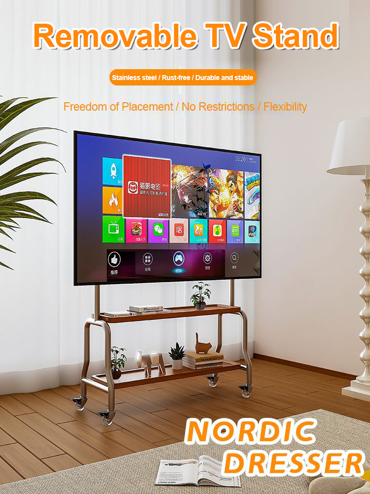 Removable vertical TV stand Floor stainless steel TV bracket wall ...