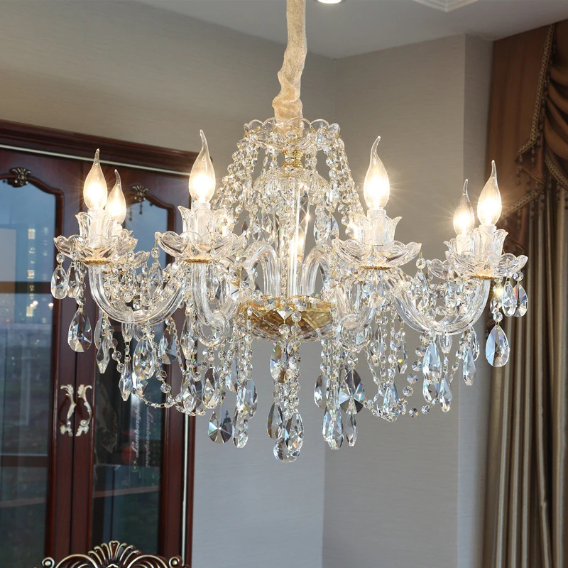 Transparent Crystal Chandelier Luxurious Living Room Dining Room Lamp ...