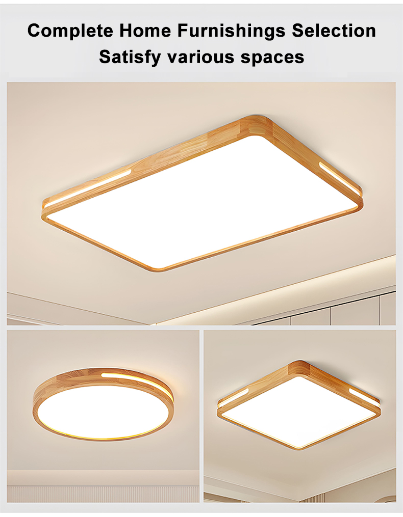 Nordic LED Ceiling Light Tricolor Ultrathin Lamp Chandelier Wood ...