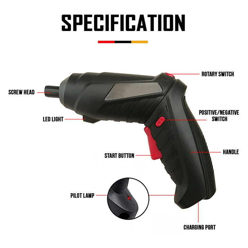 REAIM 48PCS Cordless Screwdriver 4.8V Electric Barena Drill Set ...