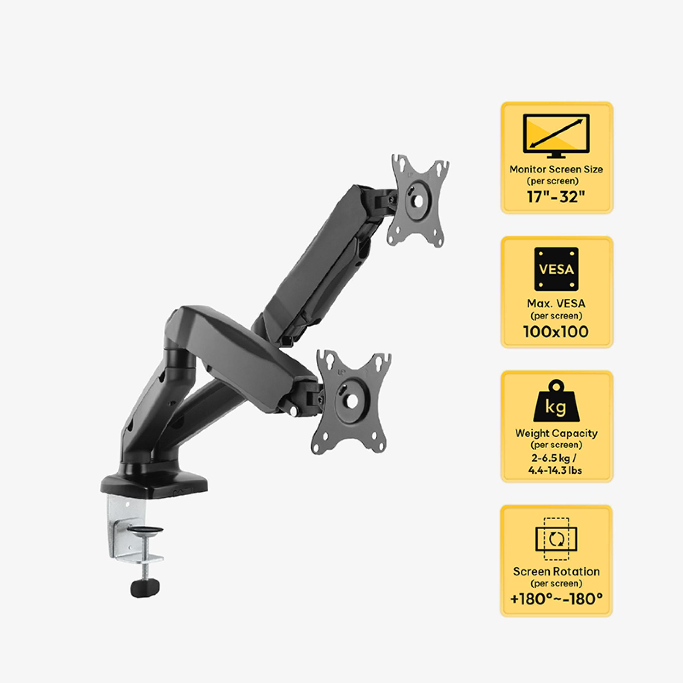 EXPOSE Monitor Arm Mount 720 Degree Rotation Pneumatic Device Support ...