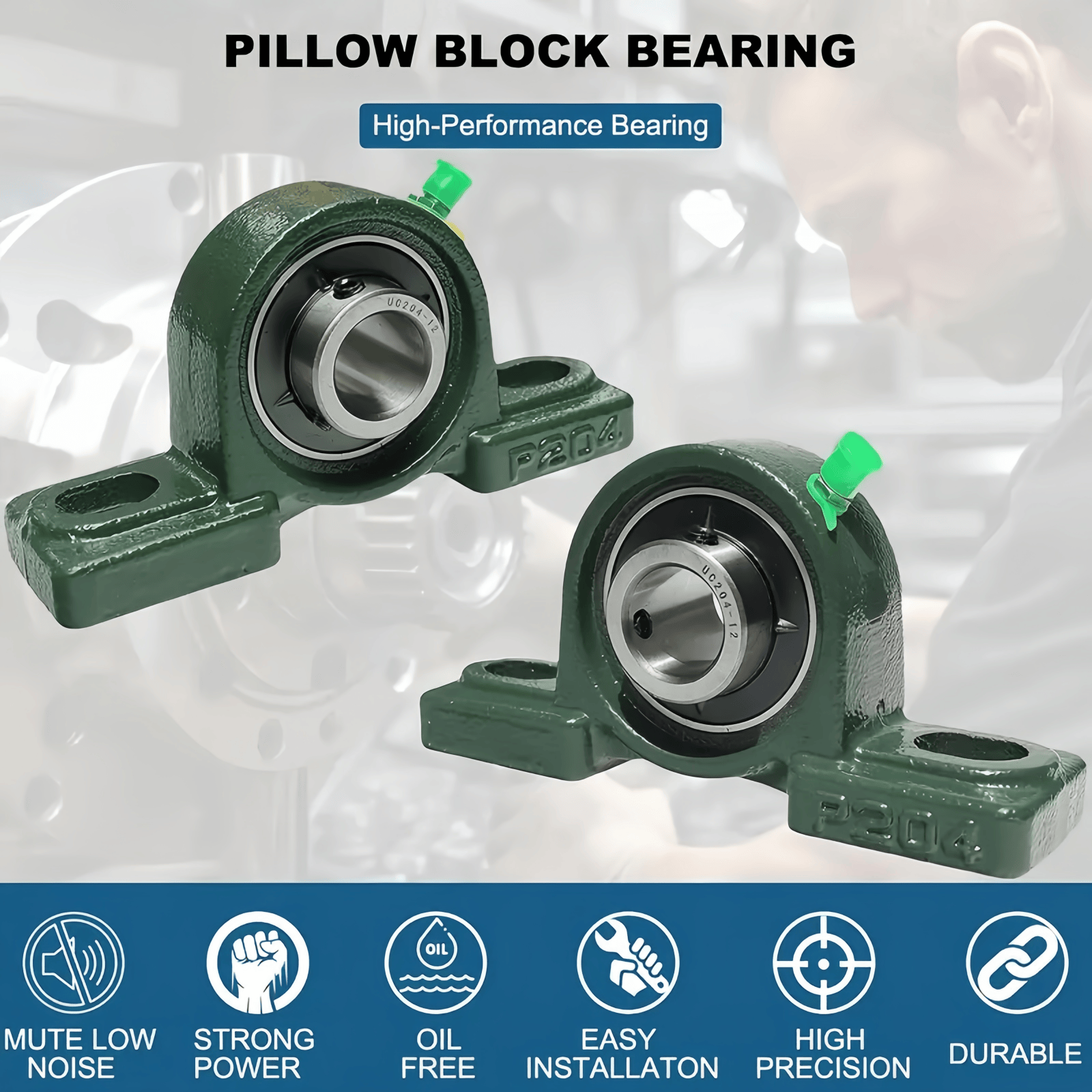 1pcs Pillow Block Bearing UCP204/UCP205/UCP207/UCP208/UCP211 - Durable Plastic & Steel ...
