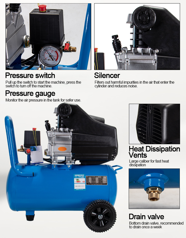 8L/30L air compressor silent industrial high-pressure air pump air ...