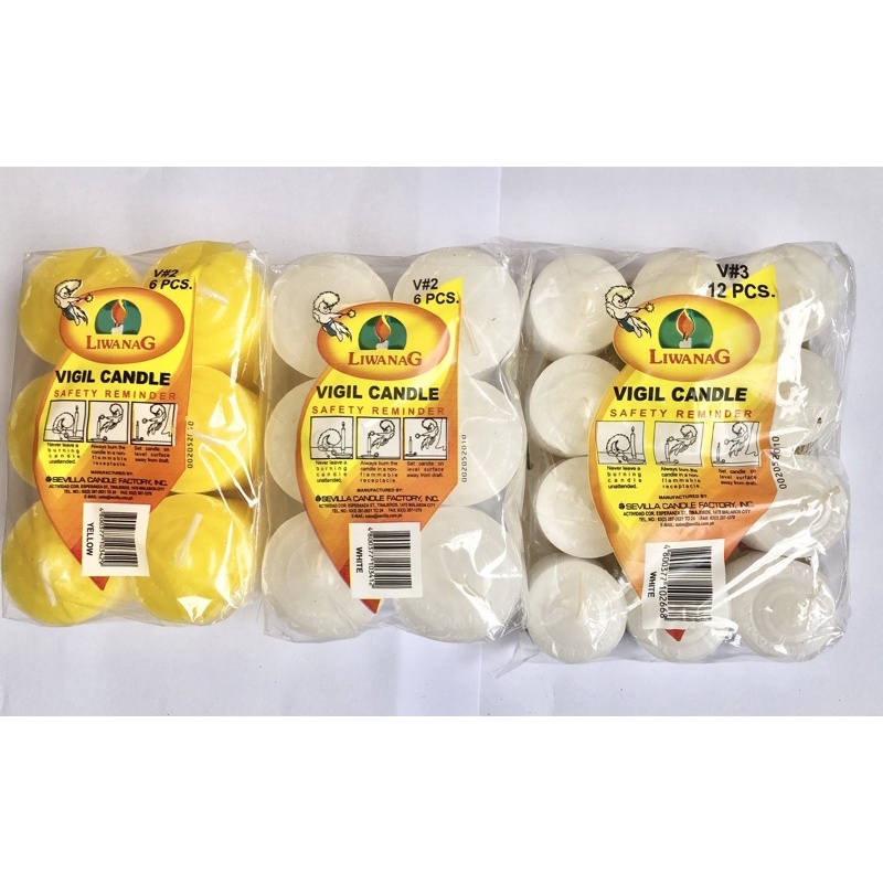 Liwanag Esperma Candle Vigil 6pcs 12pcs per pack | Shopee Philippines