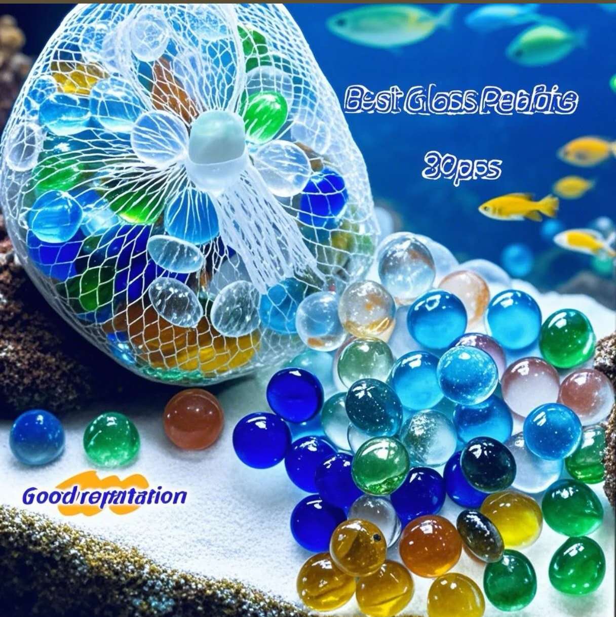 Flat glass cobblestone marble slab Jolen Toys Aquarium decorations high ...