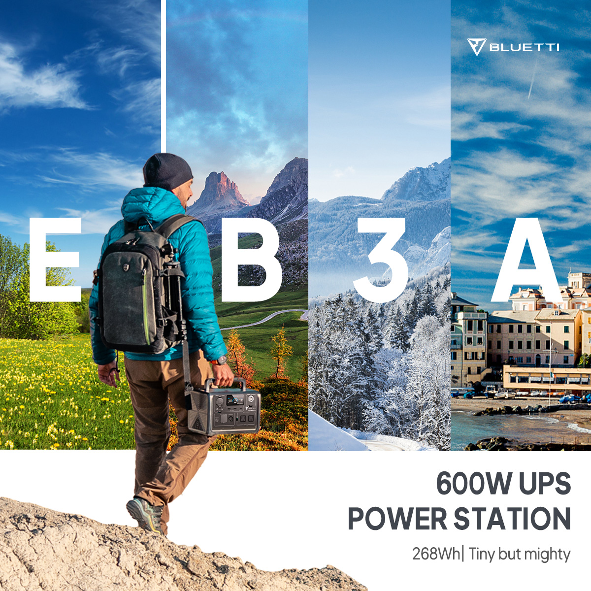 【Essentials for typhoon power outage】BLUETTI EB3A 268Wh/600W 72432mAH ...