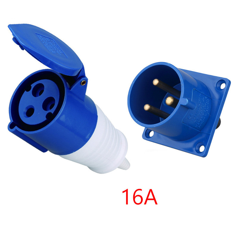 16A/32A 3-Core Industrial Plug Socket Set IP44 Waterproof 2P+E ...