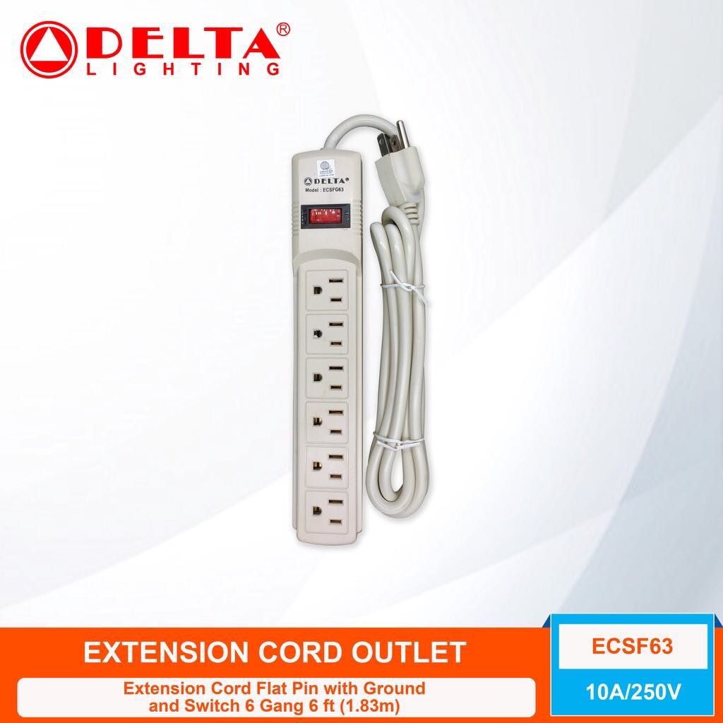 Delta Lighting Electrical and Wiring Devices Extension Cord Outlet 5 ...