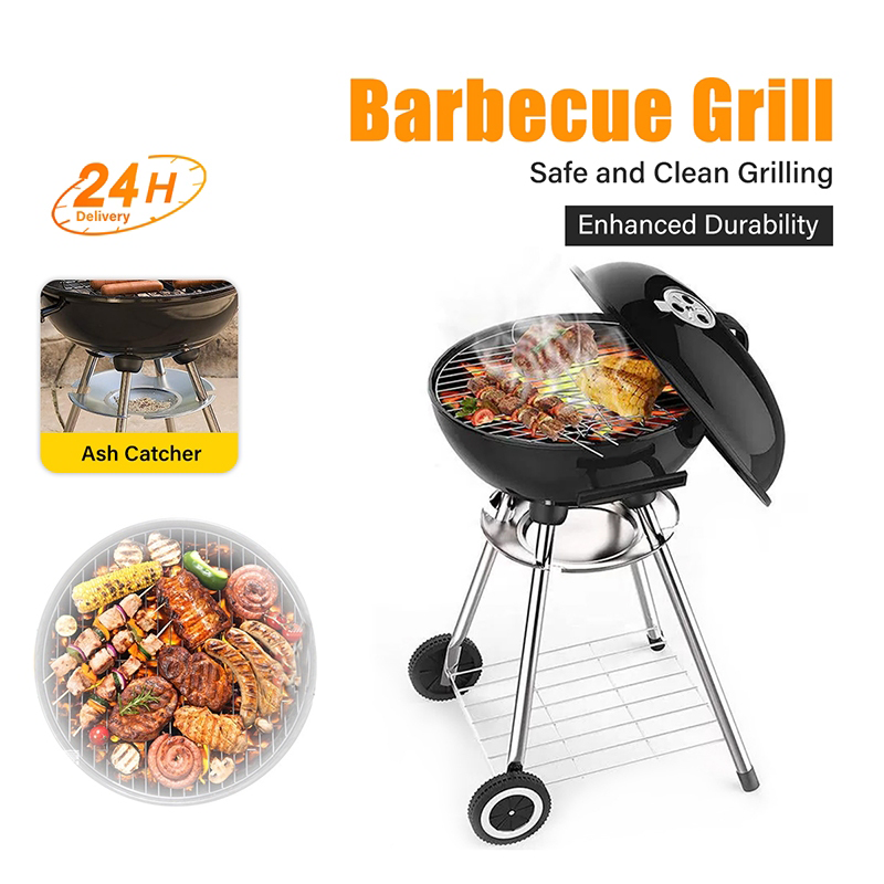 Charcoal Grill Portable Griller 17 inches Outdoor Camping BBQ with High ...