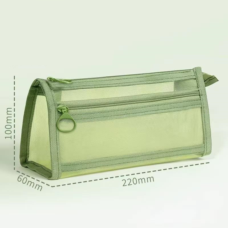 Pen Case Double Layers Mesh Pen Bag Clear Pencil Case Back to School ...