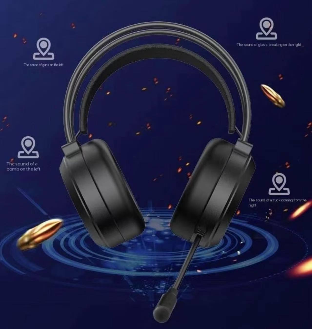 Gaming M2 Earphones Game LED Headset Computer With Mic USB Jack ...