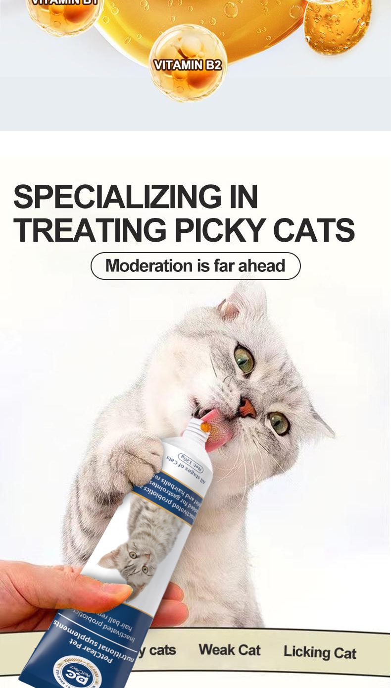 PetClear Cat Hairball Removal Probiotic Nutrition Cream Cat Supplement ...