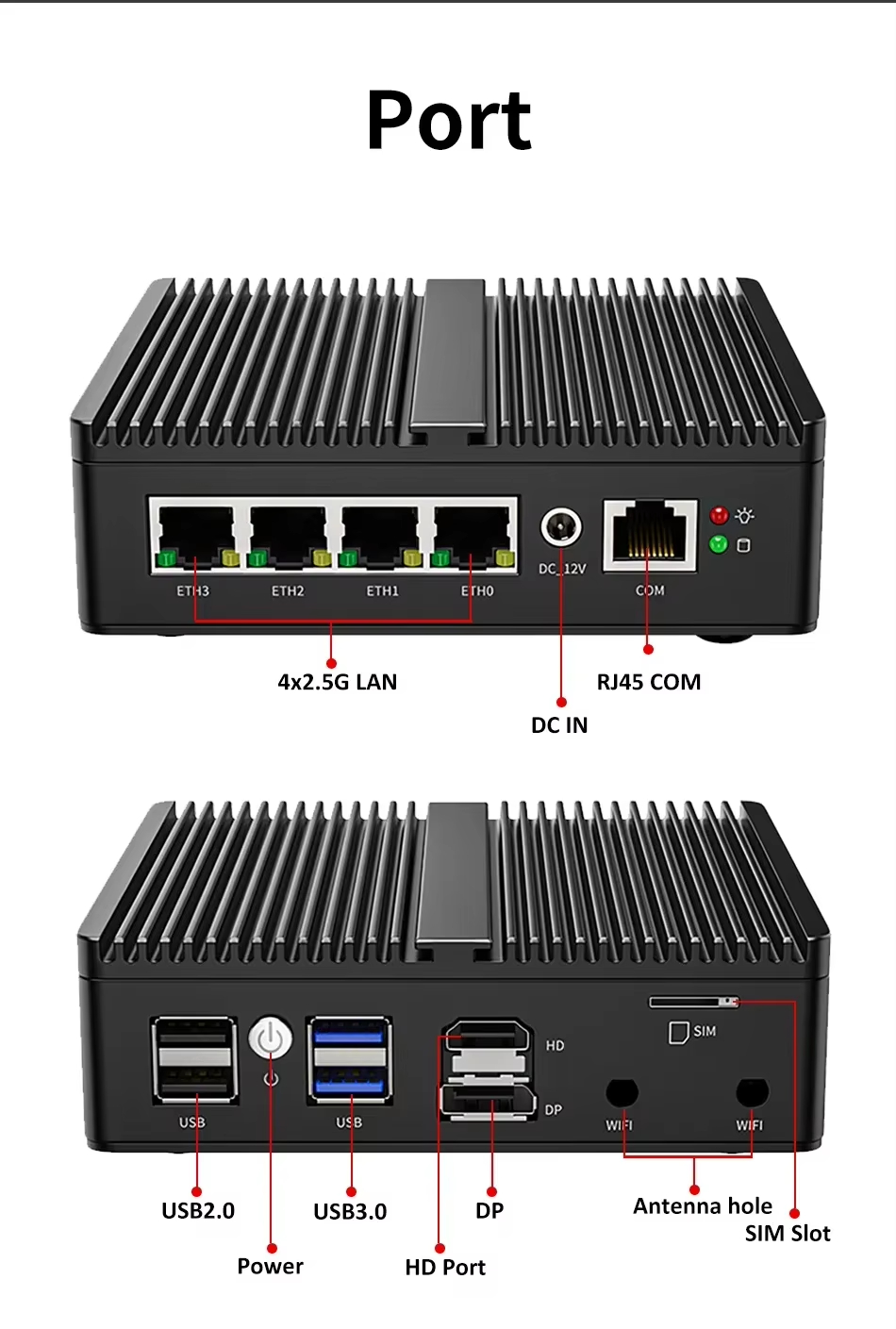 G30B 11th Gen N5105 Soft Router 4 Intel i225 2.5G LAN pfSense 2xDDR4 ...