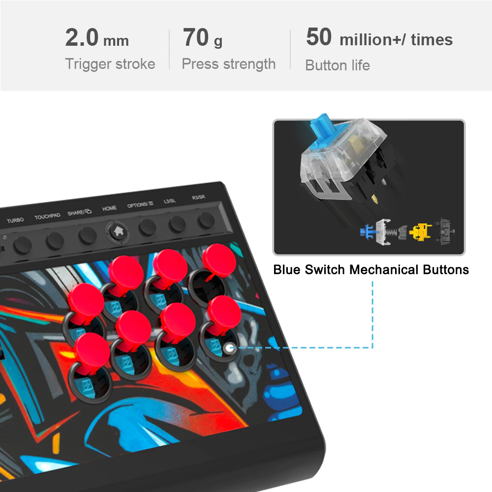 PXN X8 Arcade Joystick Wired Game Controller Fighting Stick for PC/Android/PS3/PS4/Switch/Xbox ...
