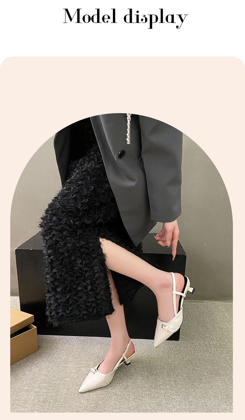 Venalisa Fashion Heels For Women Leather Korea Retro Pointed Low Heel 2 ...