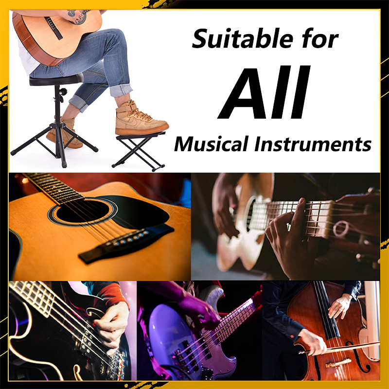 Heart String Guitar Foot Rest Anti- Slip Foldable 4-Position Height ...